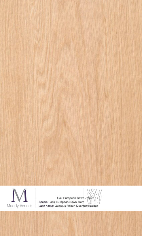 Oak European Sawn Wood Veneer | Natural Dyed Premium Veneer | Mundy Veneer
